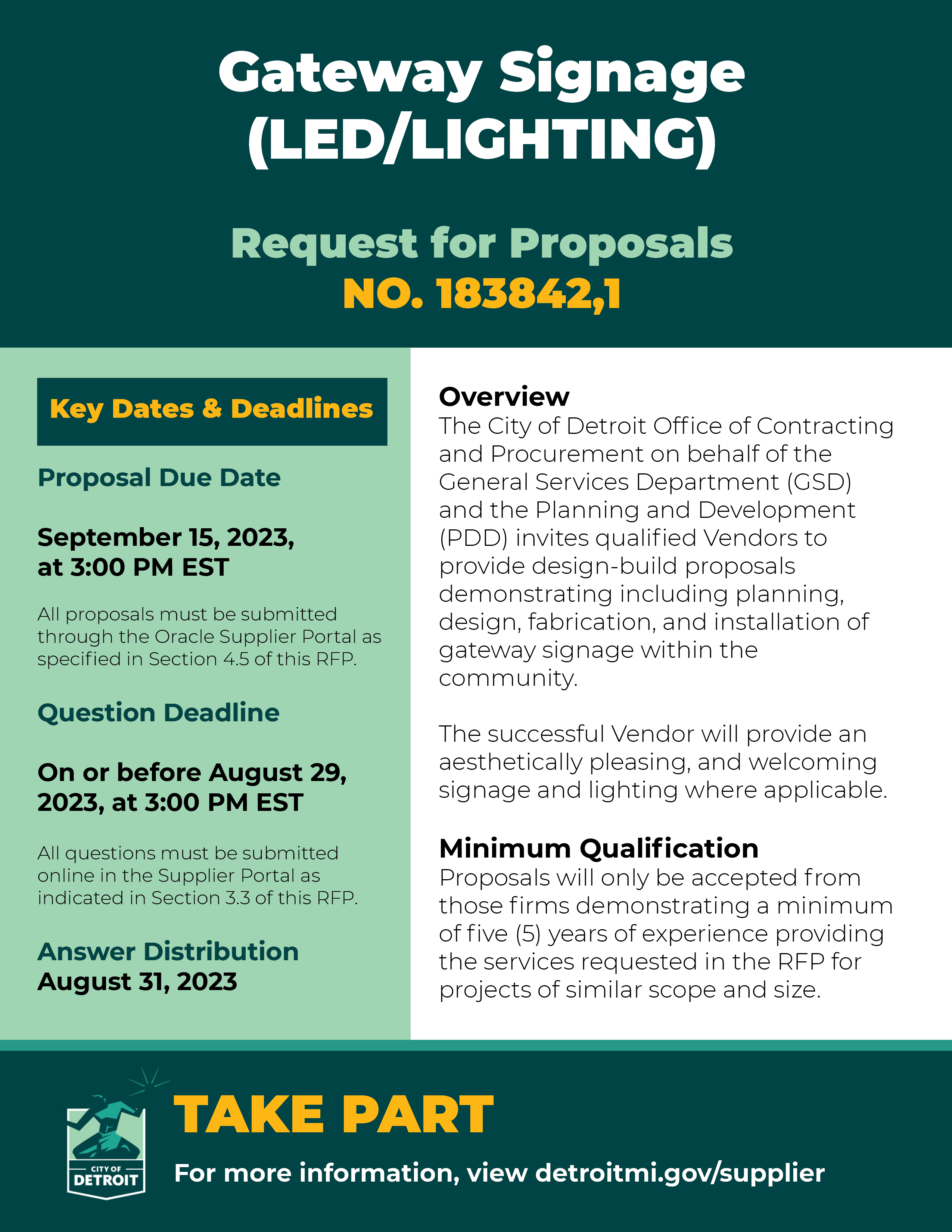 183842,1 Gateway Signage (LED/LIGHTING) | City of Detroit