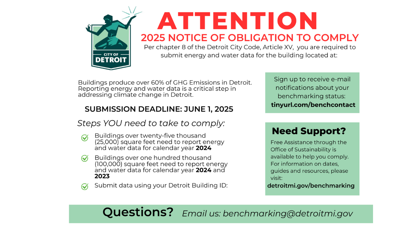 Energy and Water Benchmarking Ordinance | City of Detroit